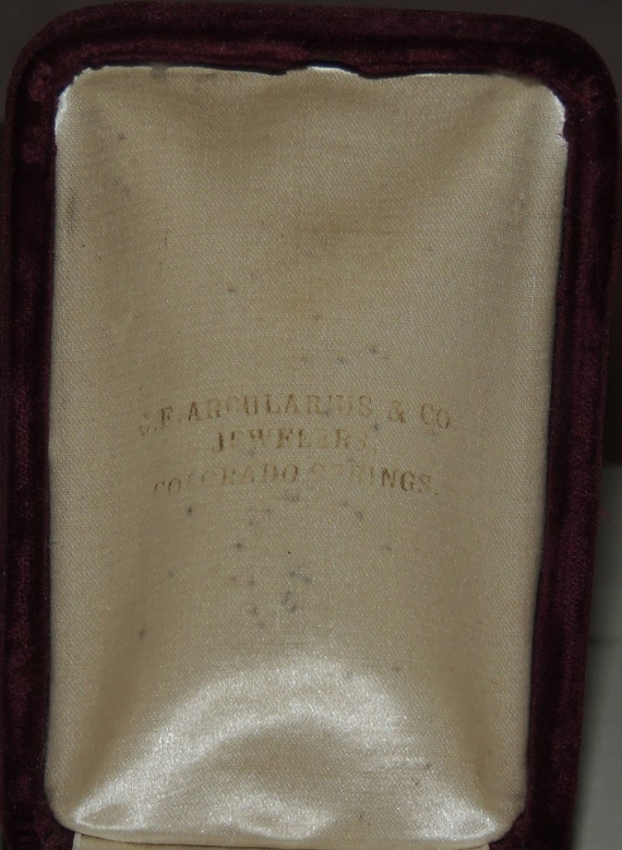 Victorian Burgundy Velvet and Silk Store Jewelry box - Gem