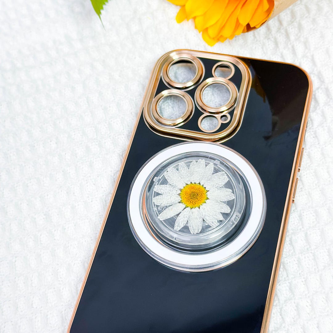 Real Flower Phone Grip, Strawberry Pressed Fruit Grip, Pansy Daisy Baby ...