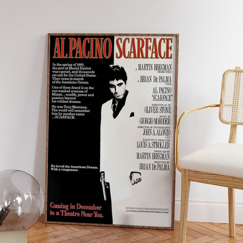Scarface Movie Poster: Al Pacino, Classic Film Art Print - Etsy