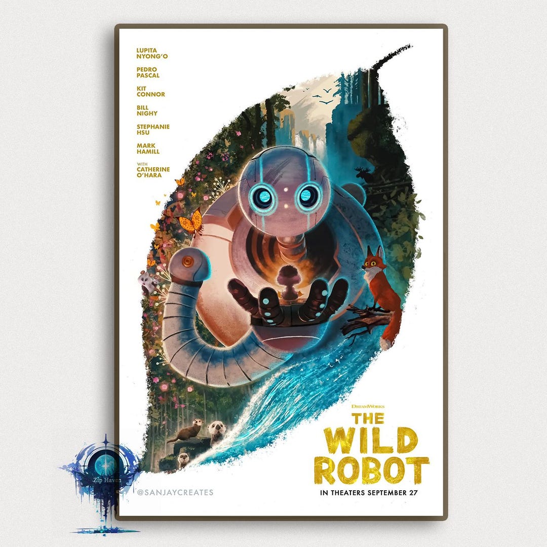 The Wild Robot Movie Poster Vintage Classic Movie Poster Art Home ...