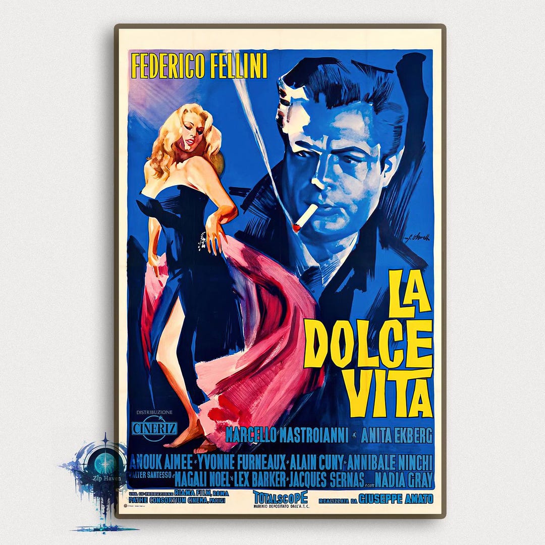 La Dolce Vita Movie Poster, High Definition Canvas Art Print - Etsy