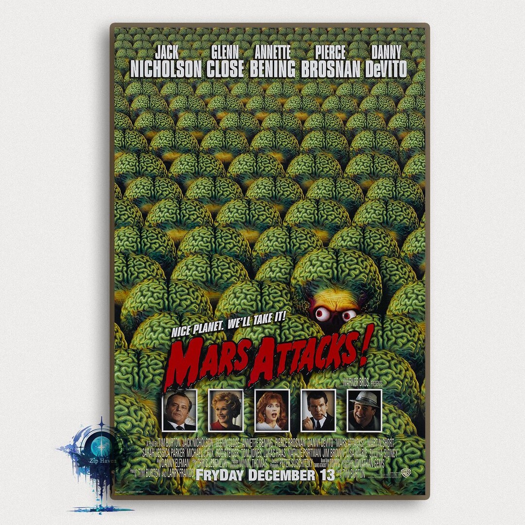 Mars Attacks! Movie Poster Vintage Classic Movie Poster Art Home ...