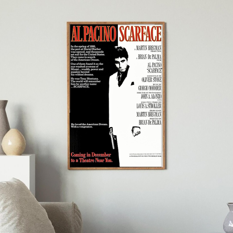 Scarface Movie Poster: Al Pacino, Classic Film Art Print - Etsy