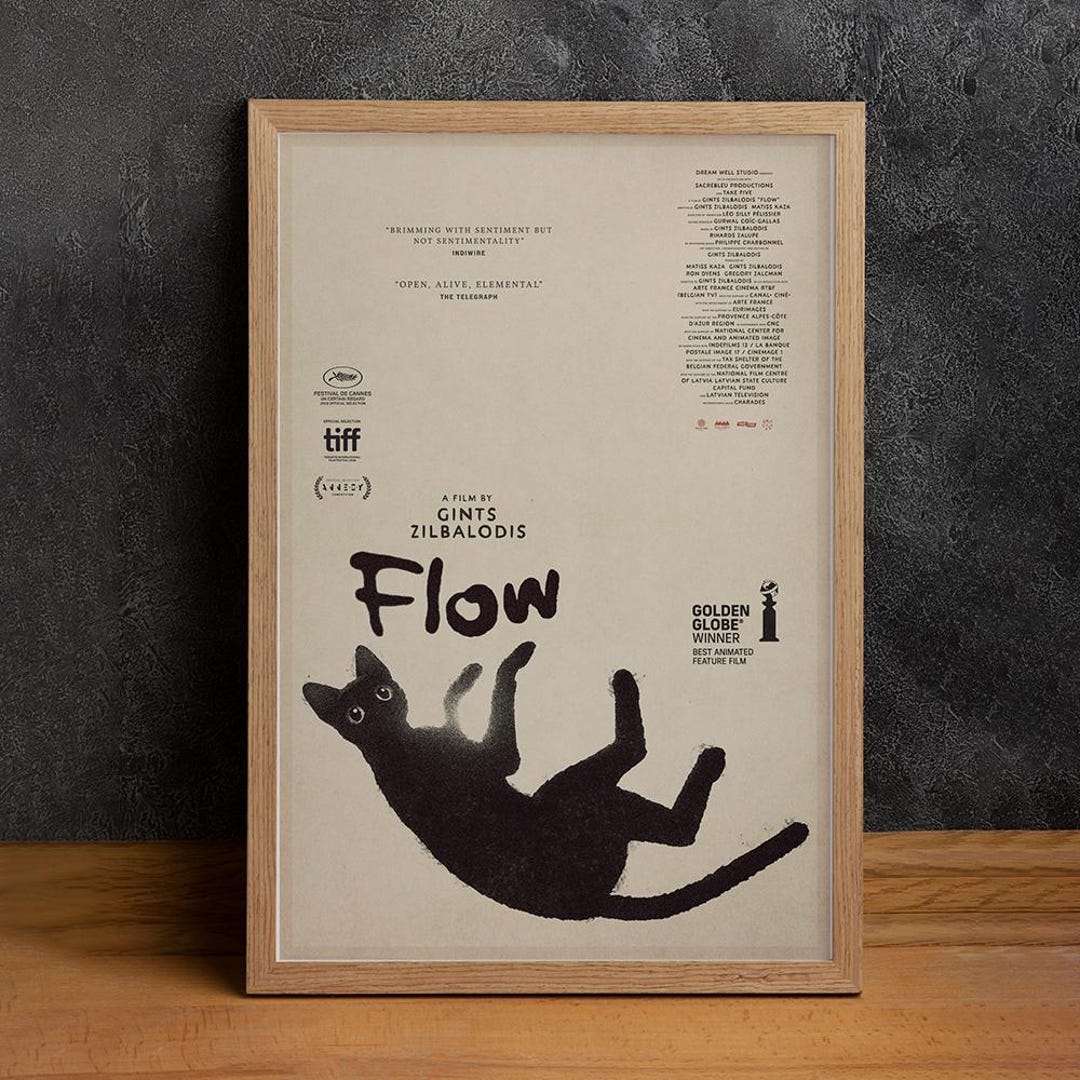Flow Movie Poster, High Quality Canvas Print, Wall Art, Classic Poster ...