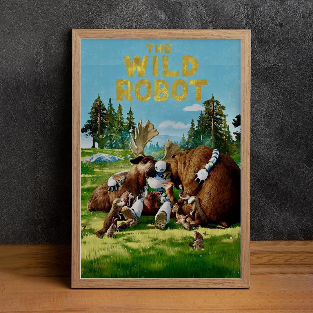 The Wild Robot Movie Poster, High Quality Canvas Print, Wall Art ...