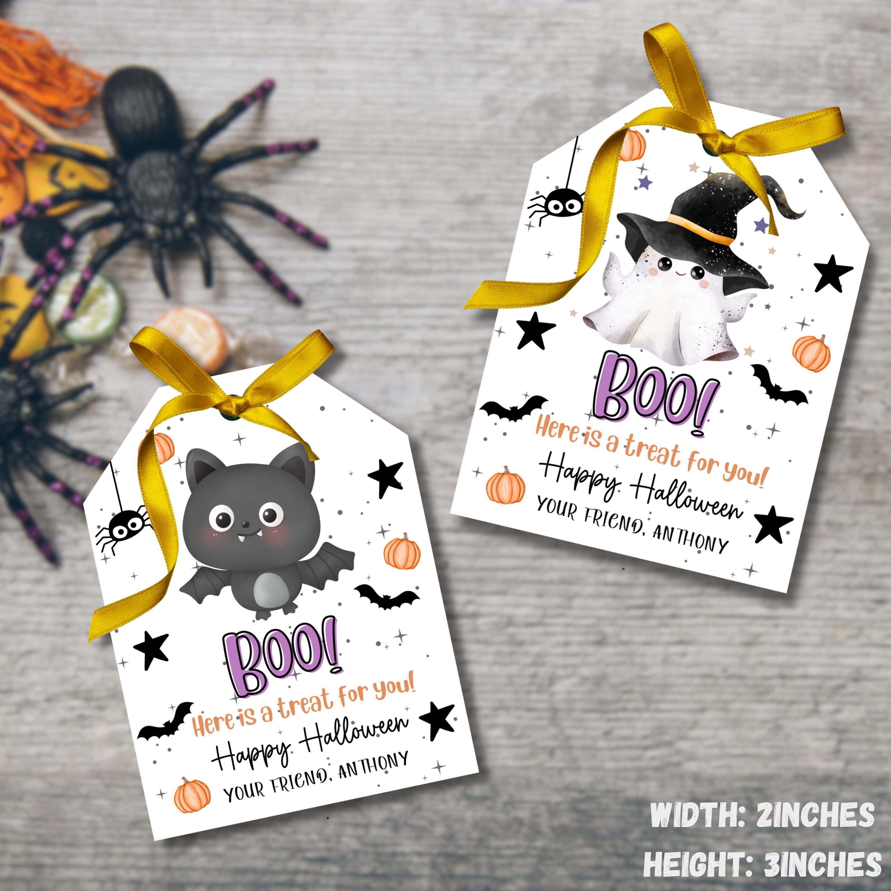 Printed Halloween Gift Tags,trick or Treats Bag Tags,halloween Party ...