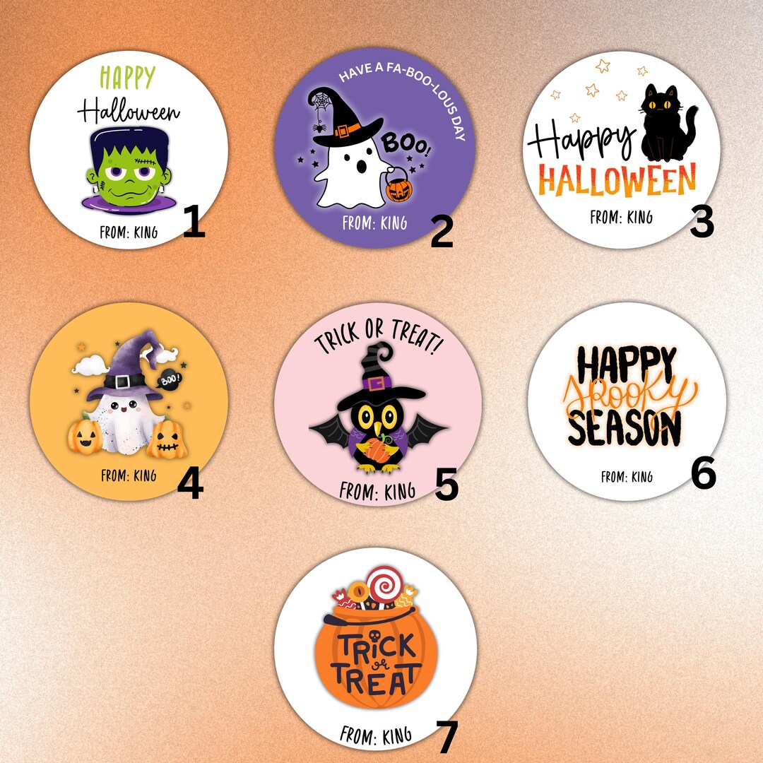 Spooky Halloween Stickers-trick or Treat Favors-halloween Stickers-kids ...