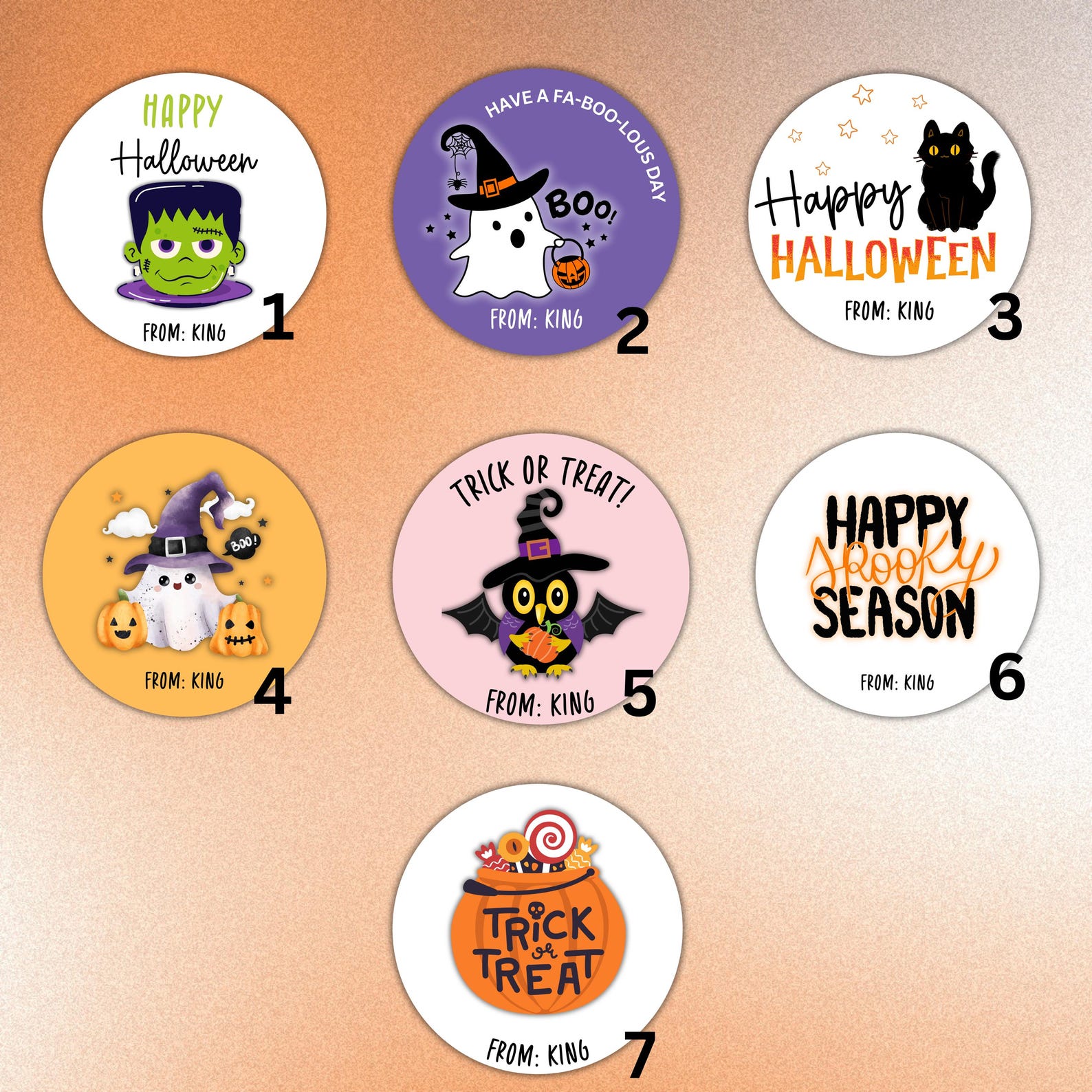 Spooky Halloween Stickers-trick or Treat Favors-halloween Stickers-kids ...