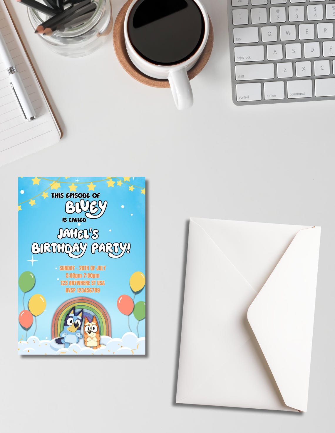 Bluey Invitation Card Bluey Invitation Digital-editable Bluey Birthday ...