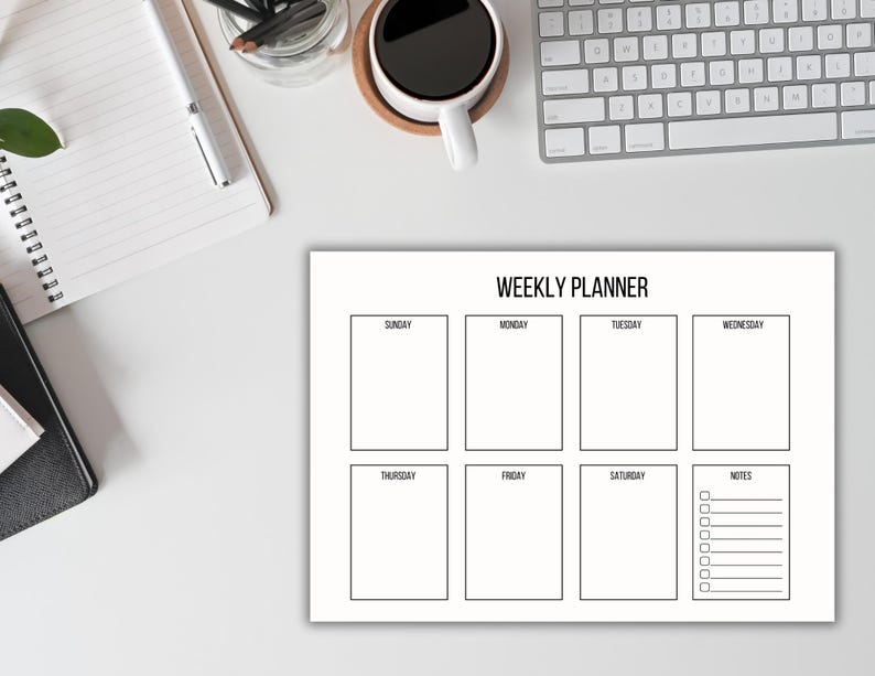 Weekly Planner-printable Planner-weekly Planner A4 & Letter-stay on ...