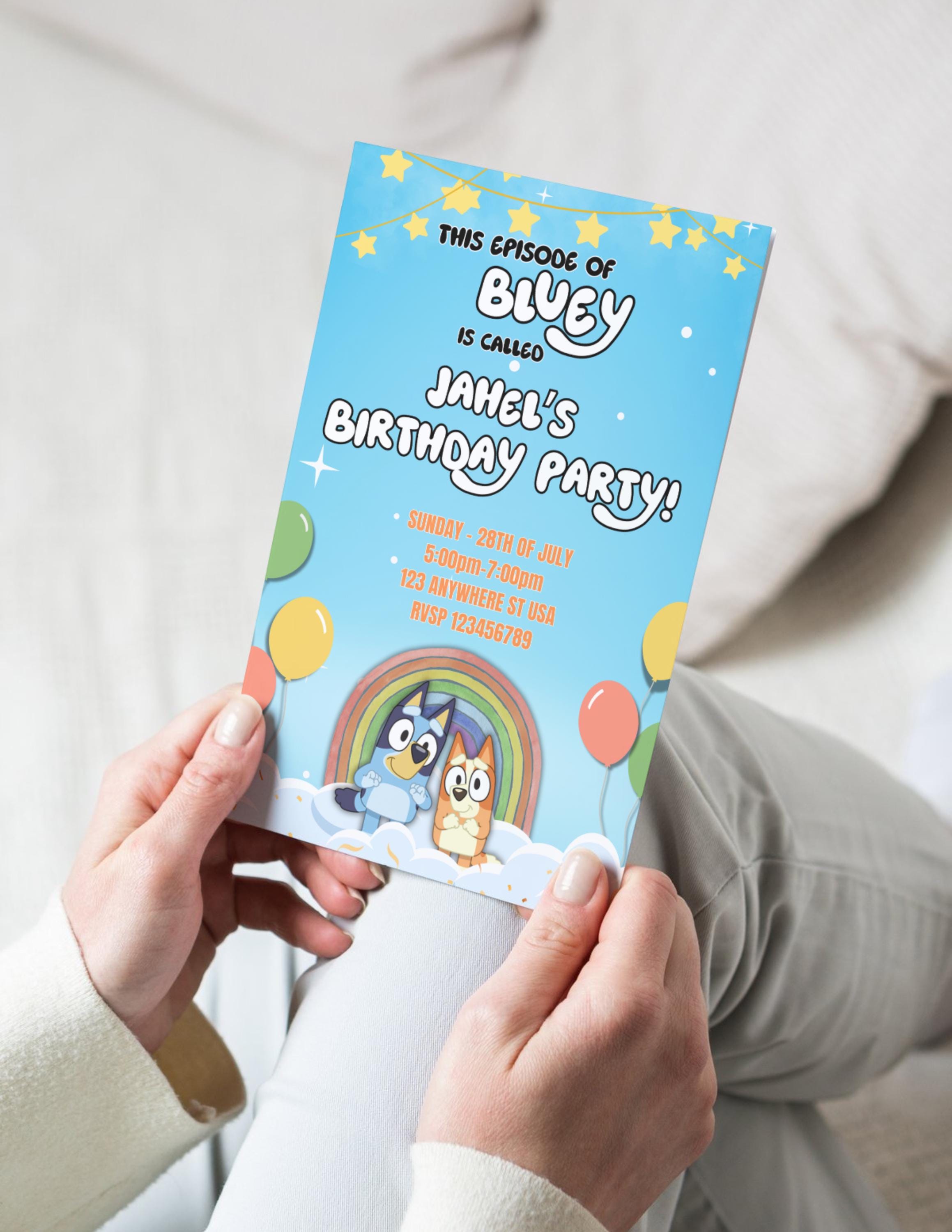 Bluey Invitation Card Bluey Invitation Digital-editable Bluey Birthday ...