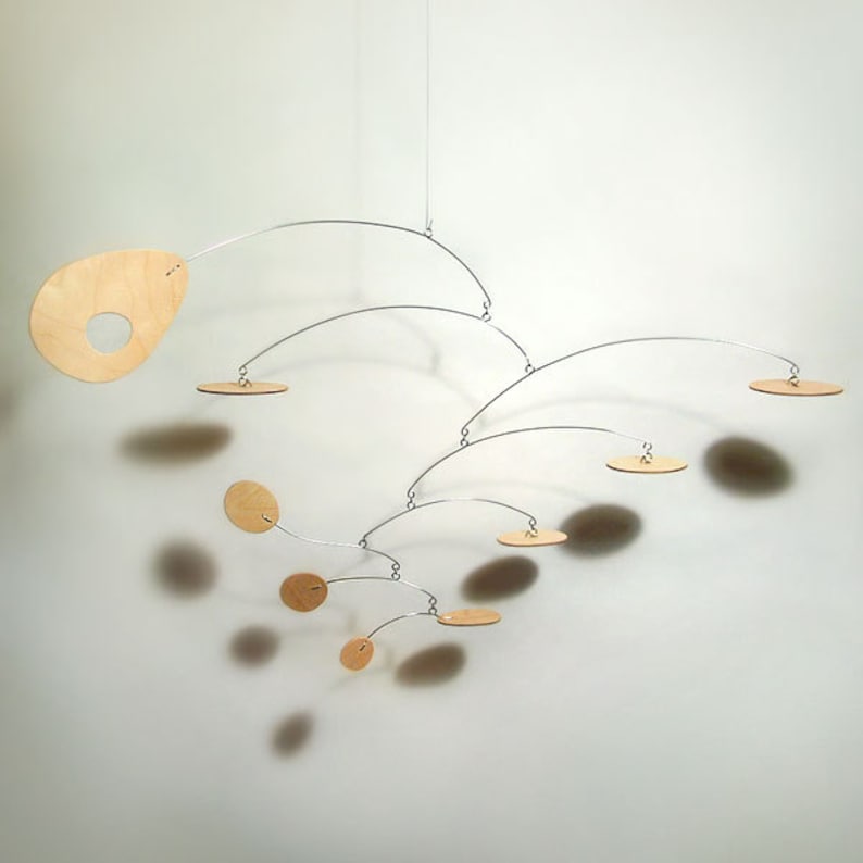 Wooden Mobile Modern Nursery Decor for Baby Eliptusmobius M Hanging ...