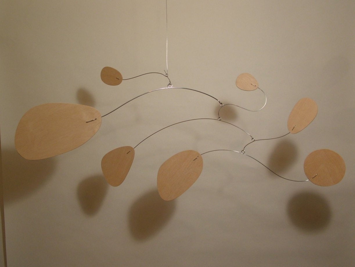 Wood Mobile Modern Home Decor Nursery High Ceiling Art Hanging Kinetic ...