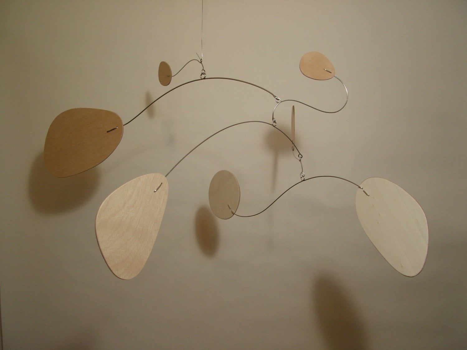 Wood Mobile Modern Home Decor Nursery High Ceiling Art Hanging Kinetic ...