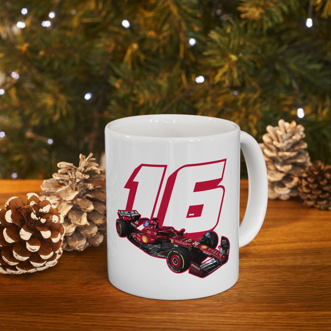 Charles Leclerc F1 Mug Ferrari Formula 1 Coffee Cup, #16 Race Car Fan ...