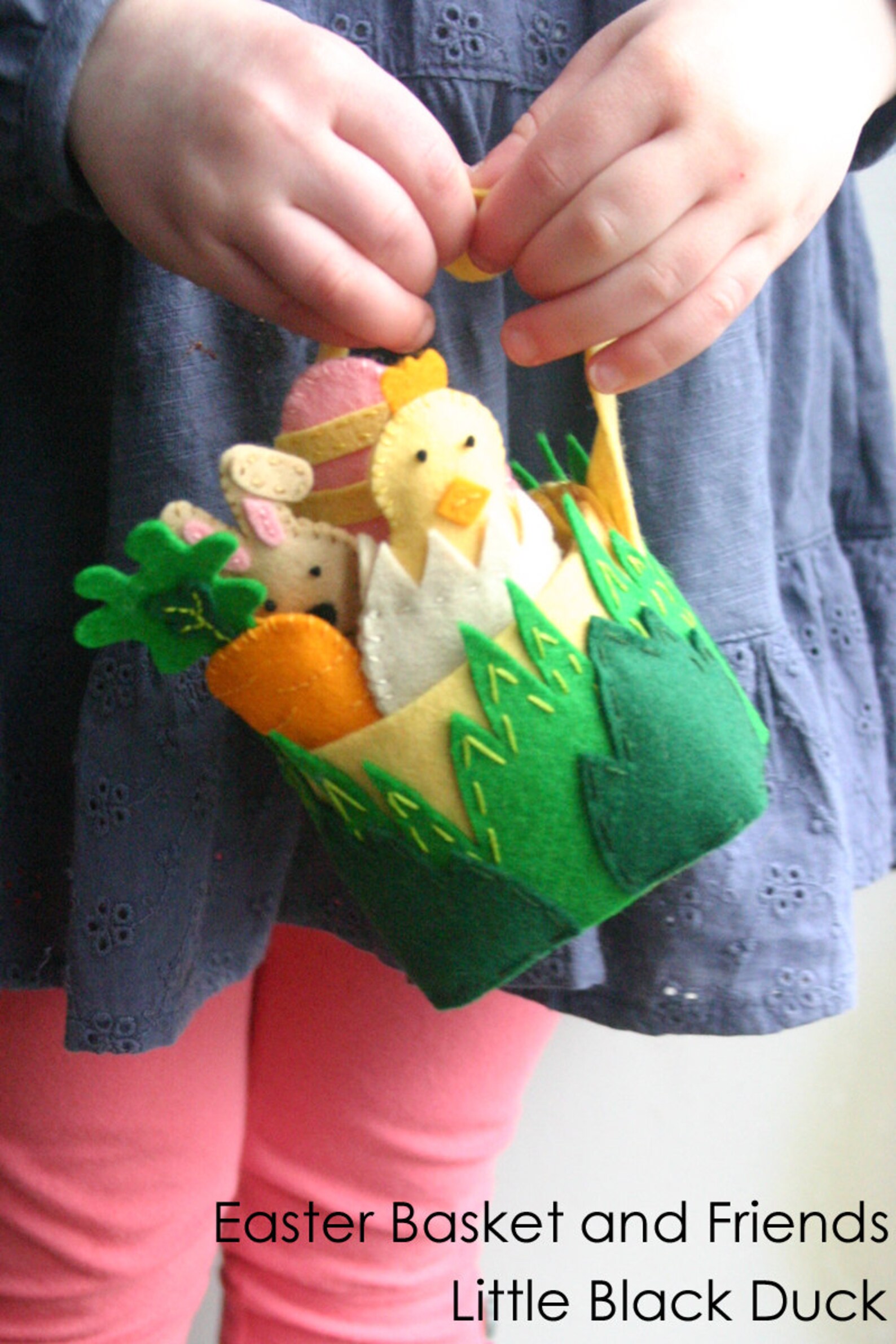Easter Basket Set Pattern Included DIY Kit Pure Wool Felt | Etsy