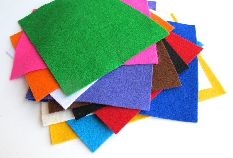 Wool Felt Primary Colors Wool Assortment Pure Merino Fiber | Etsy