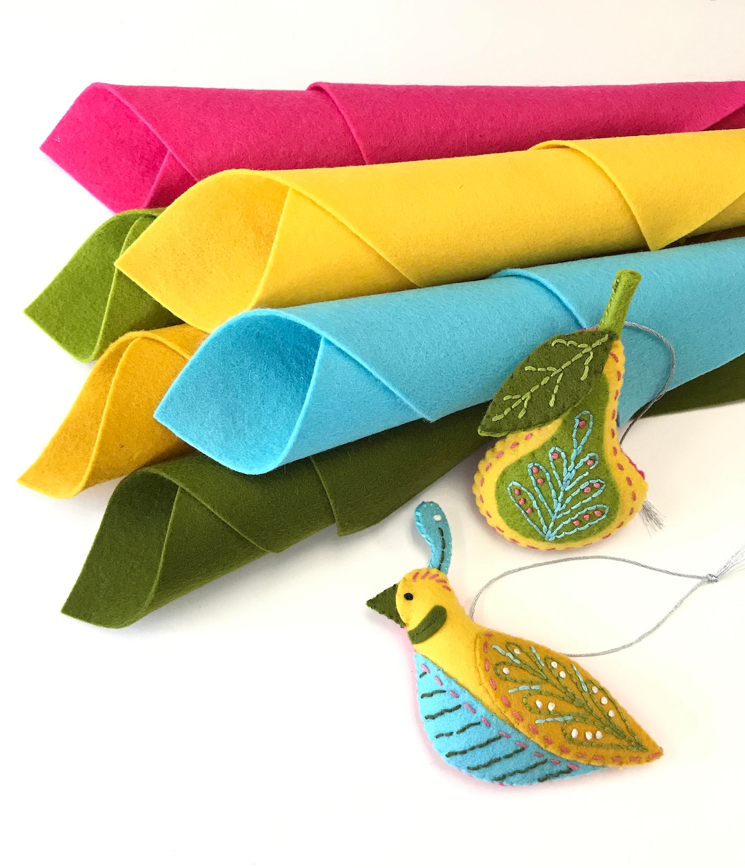 Partridge and Pear, Supplies Kit, DIY, 100% Wool Felt, Twelve Days ...