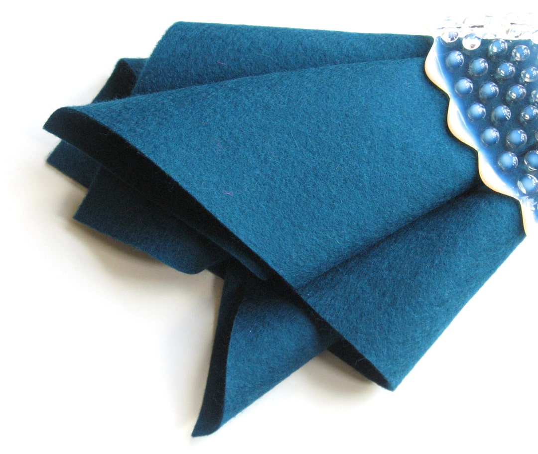Dark Teal Felt, 100% Wool, Pure Merino Fiber, Non Woven, 18 Inch Square ...