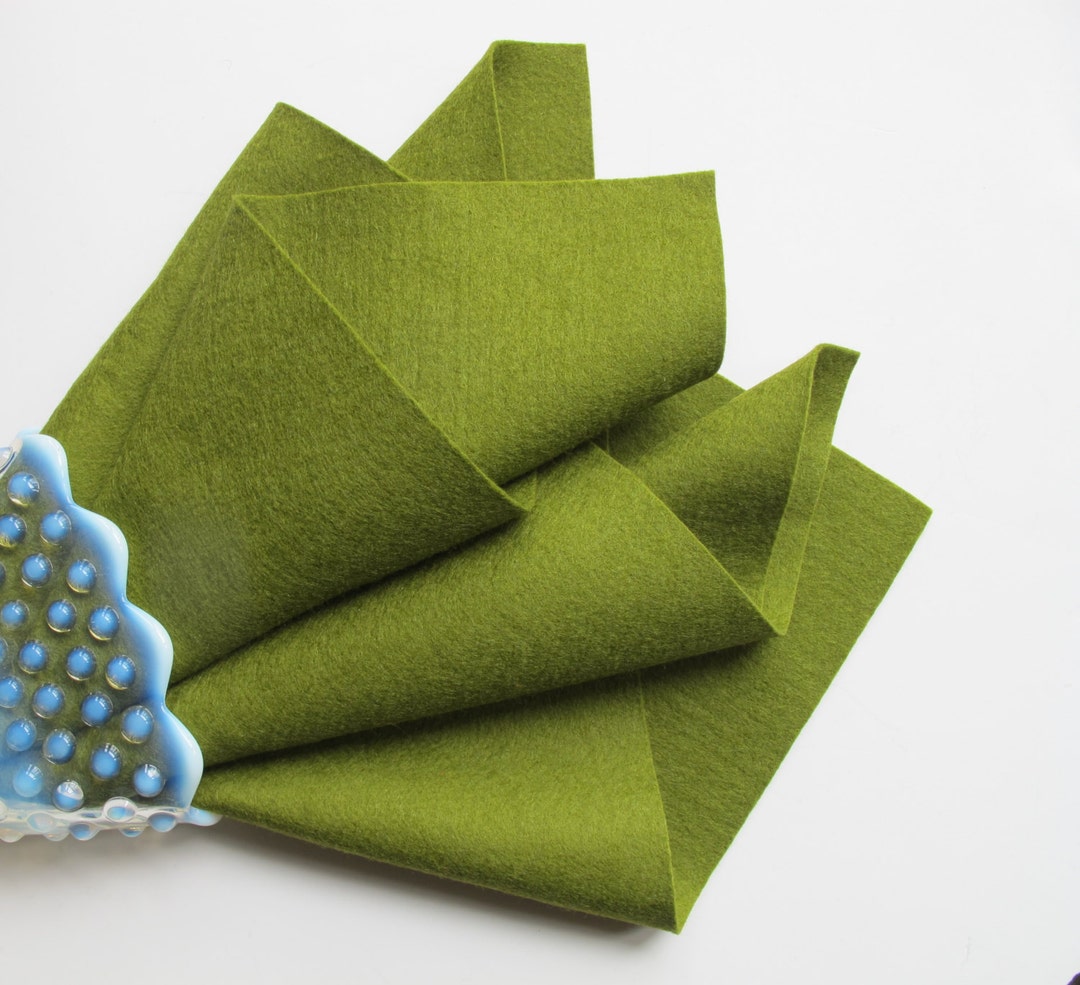 Olive Green Felt, Wool Felt Square, Felt Sheet, 100% Merino, Pure Wool ...