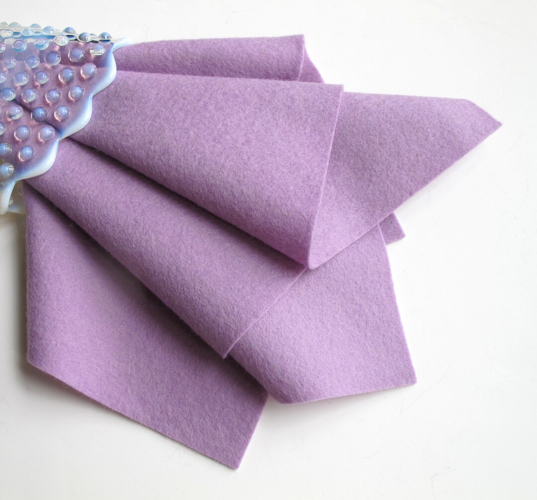 Lilac Felt, 100% Wool, Pure Merino Fiber, Felt Square, Non Woven, Light ...