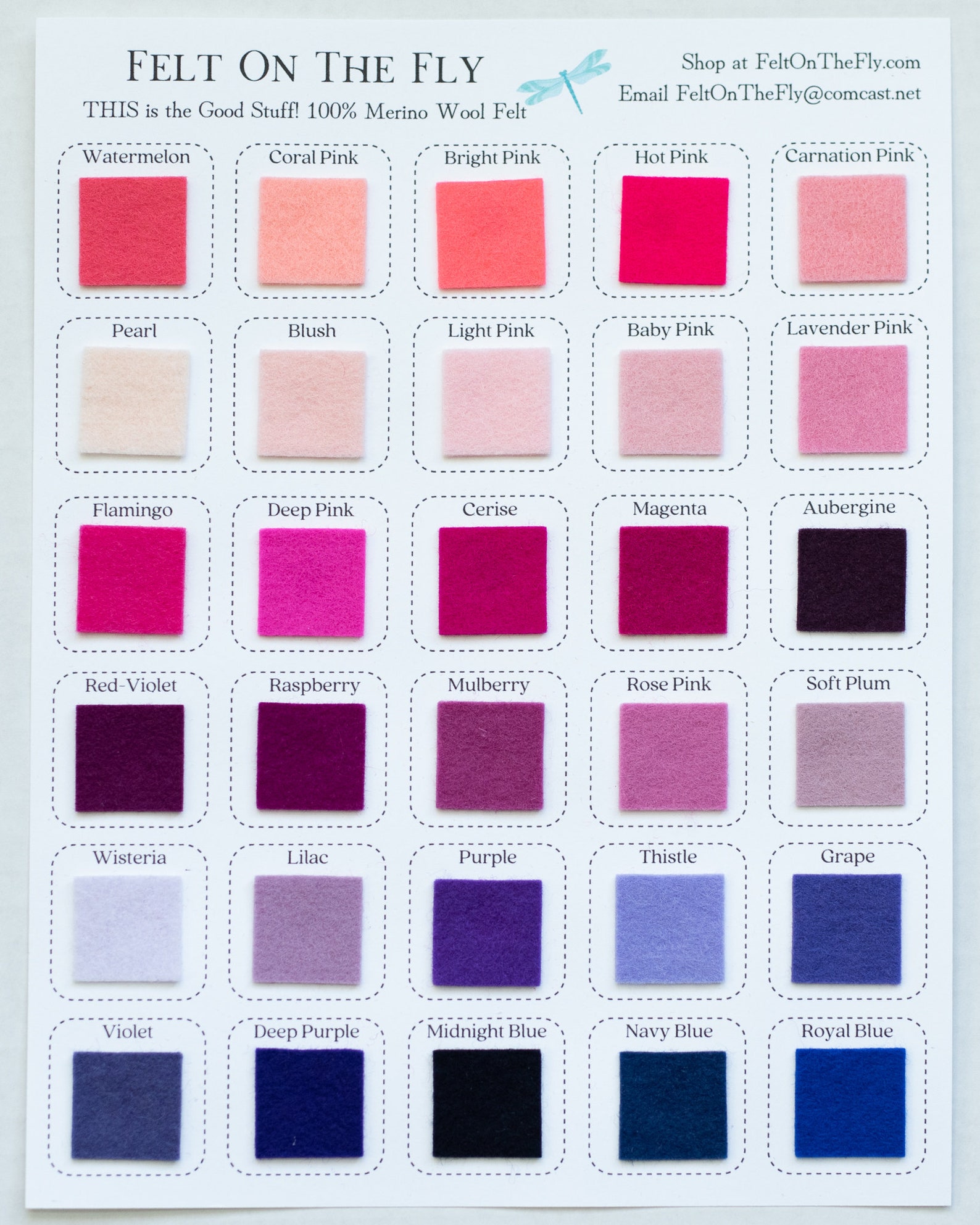 100% Wool Felt Sampler Swatches CHOOSE TWELVE COLORS Your - Etsy