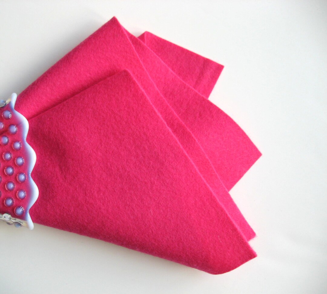 Flamingo Pink, Wool Felt Fabric, 100% Wool, Felt Sheet, 18 Inch Square ...
