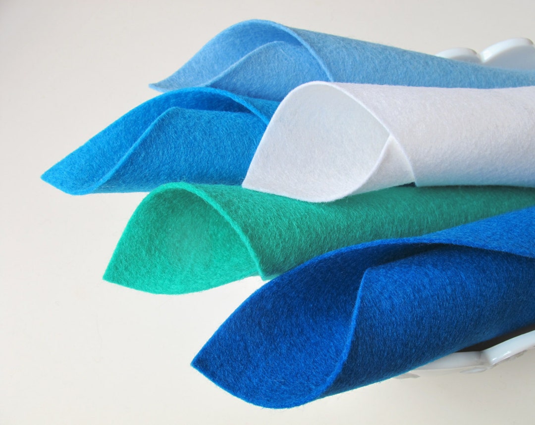 Wool Felt, 100% Merino Fiber, Pool Color Story, 8x12 Inch Sheets, Set ...