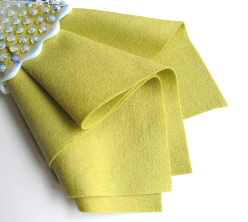 Yellow Green Wool Felt Sheet Large Felt Square Pure Merino - Etsy