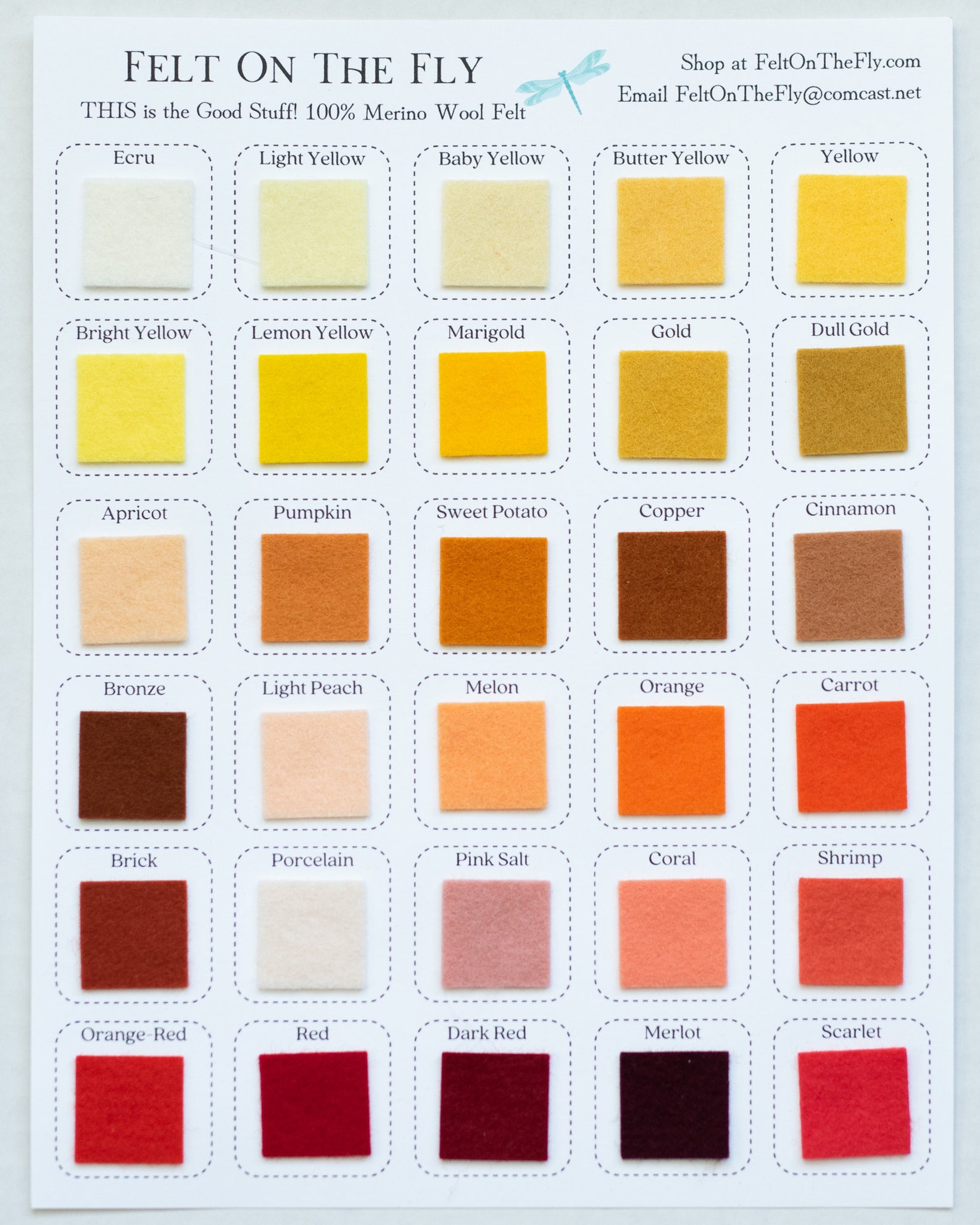 100% Wool Felt Sampler Swatches CHOOSE TWELVE SWATCHES - Etsy