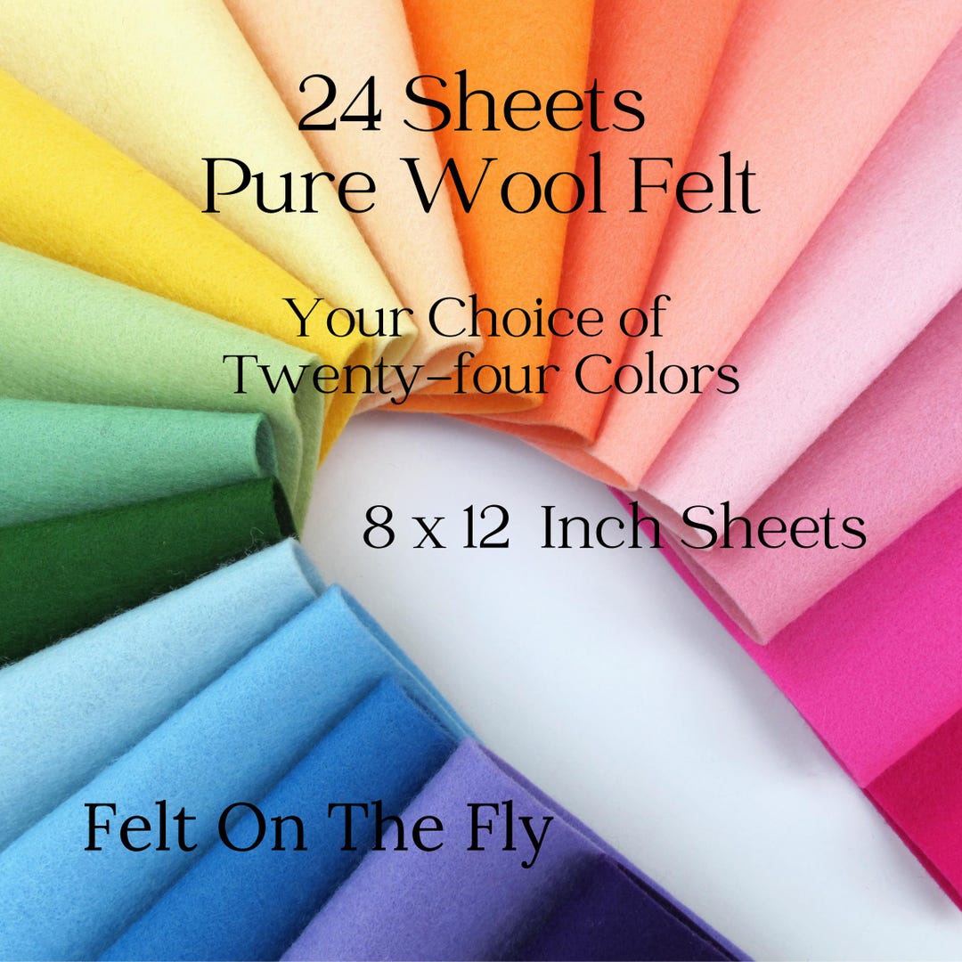 Wool Felt, Pure Wool, Choose 24 Sheets, 100% Merino Fiber - Etsy