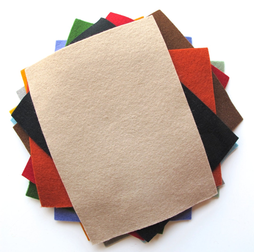 Wool Felt Set, 100% Wool, Primitive Shades, Pure Merino Fiber, Twelve ...