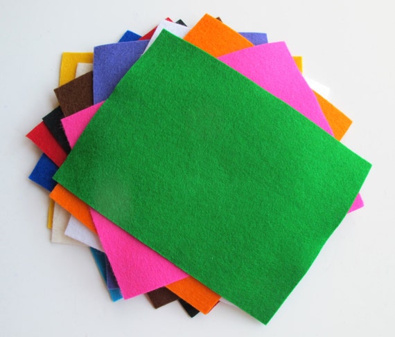 Wool Felt Primary Colors Wool Assortment Pure Merino Fiber | Etsy