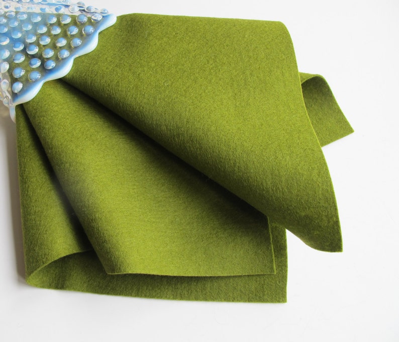 Olive Green Felt Wool Felt Square Felt Sheet 100% Merino | Etsy