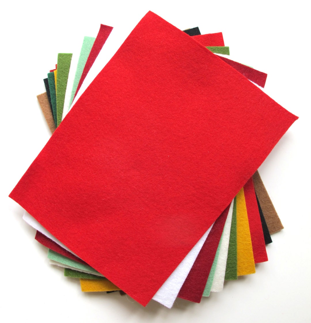 Felt Sheets, Christmas Colors, Pure Wool Felt, Set of Twelve, Felt ...