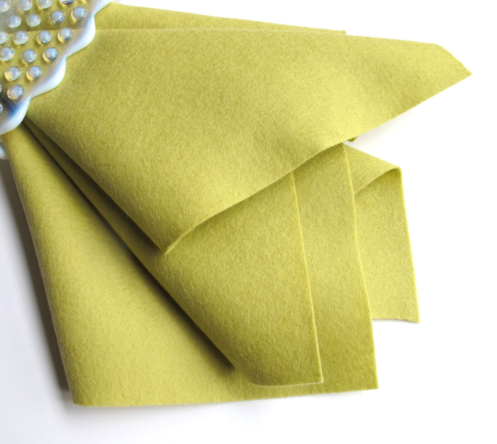 Yellow Green Wool Felt Sheet Large Felt Square Pure Merino - Etsy