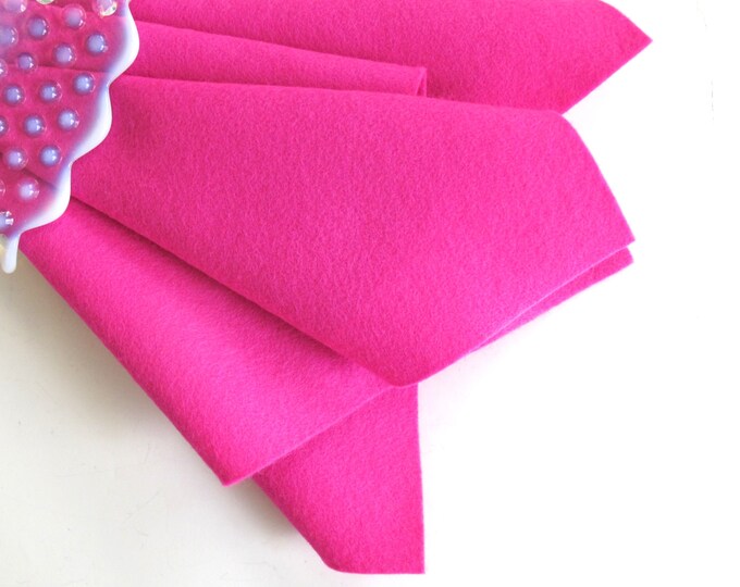 Deep Pink Felt, 100% Merino Wool, Felt Square - Etsy