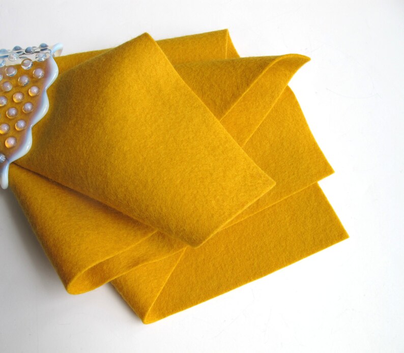 Gold Wool Felt Pure Merino Large Felt Square Wool Felt | Etsy