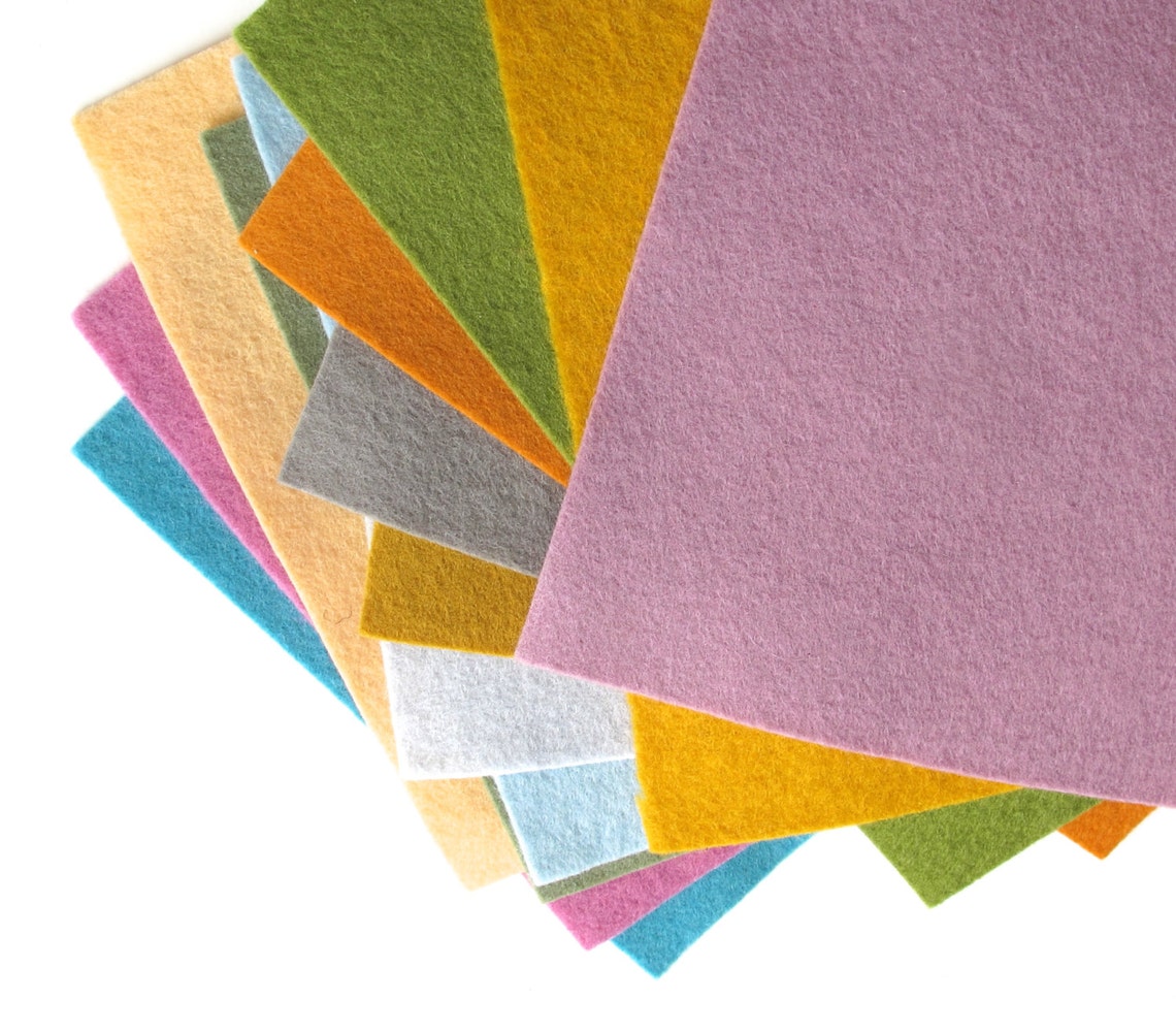 Felt Sheets Dusty Tones 100% Merino Wool Set of Twelve | Etsy