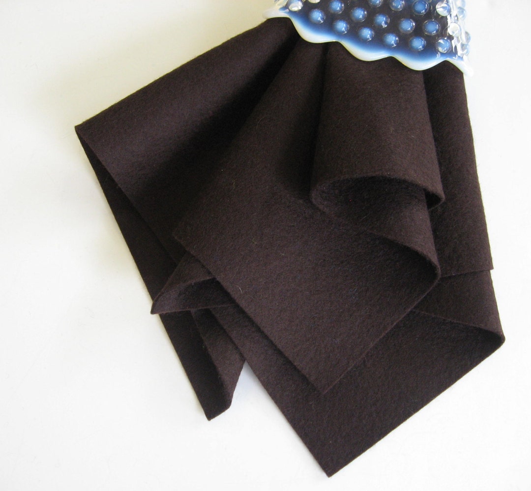 Dark Brown Felt, 100% Wool, Pure Merino Fiber, 1mm Thick Felt, 18 X 18 ...