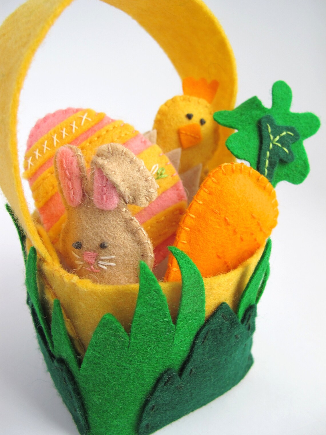 Easter Basket Set Pattern Included DIY Kit Pure Wool Felt | Etsy