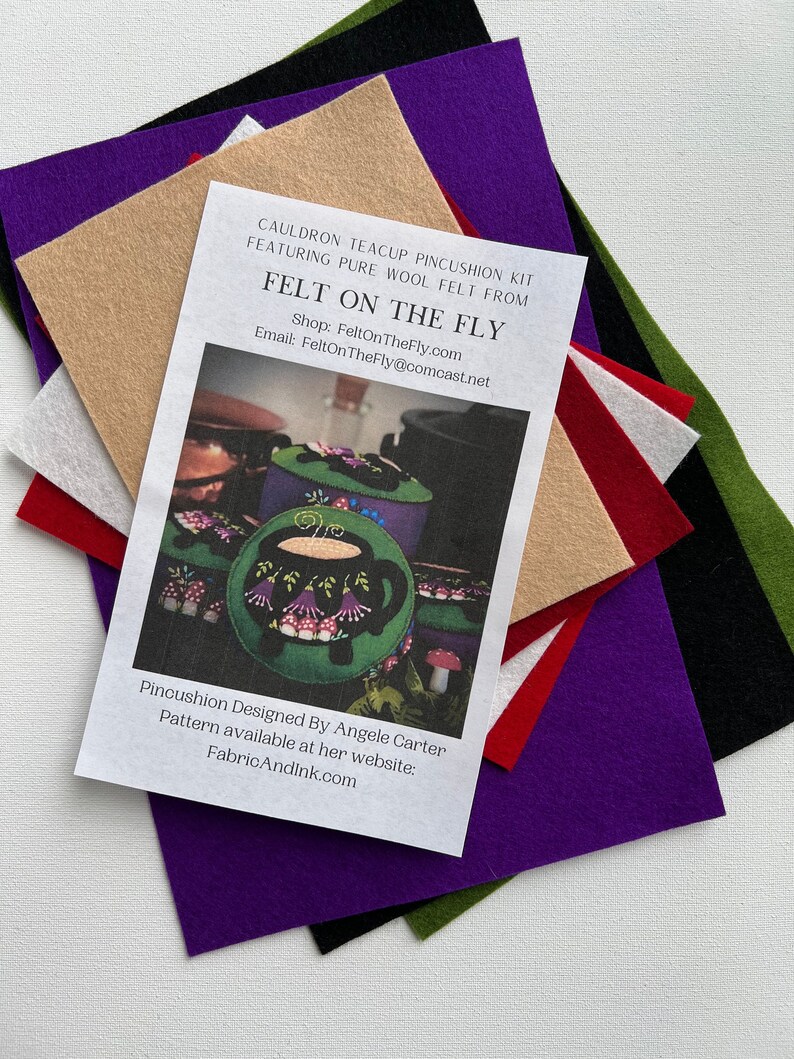 Supplies Kit Cauldron Tea Cup Pincushion Wool Felt DMC - Etsy