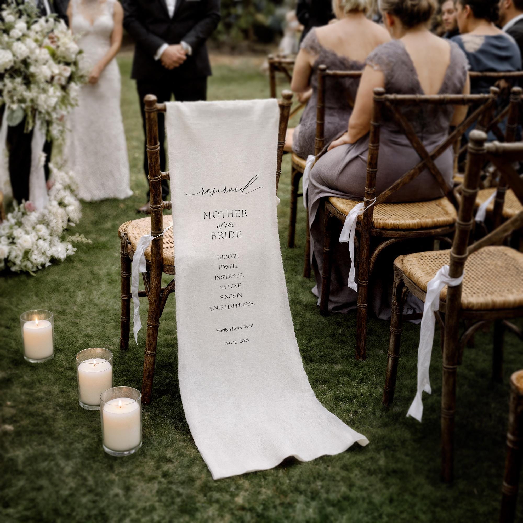 Memorial Chair Sign, Wedding Reserved Seat Banner, in Loving Memory ...