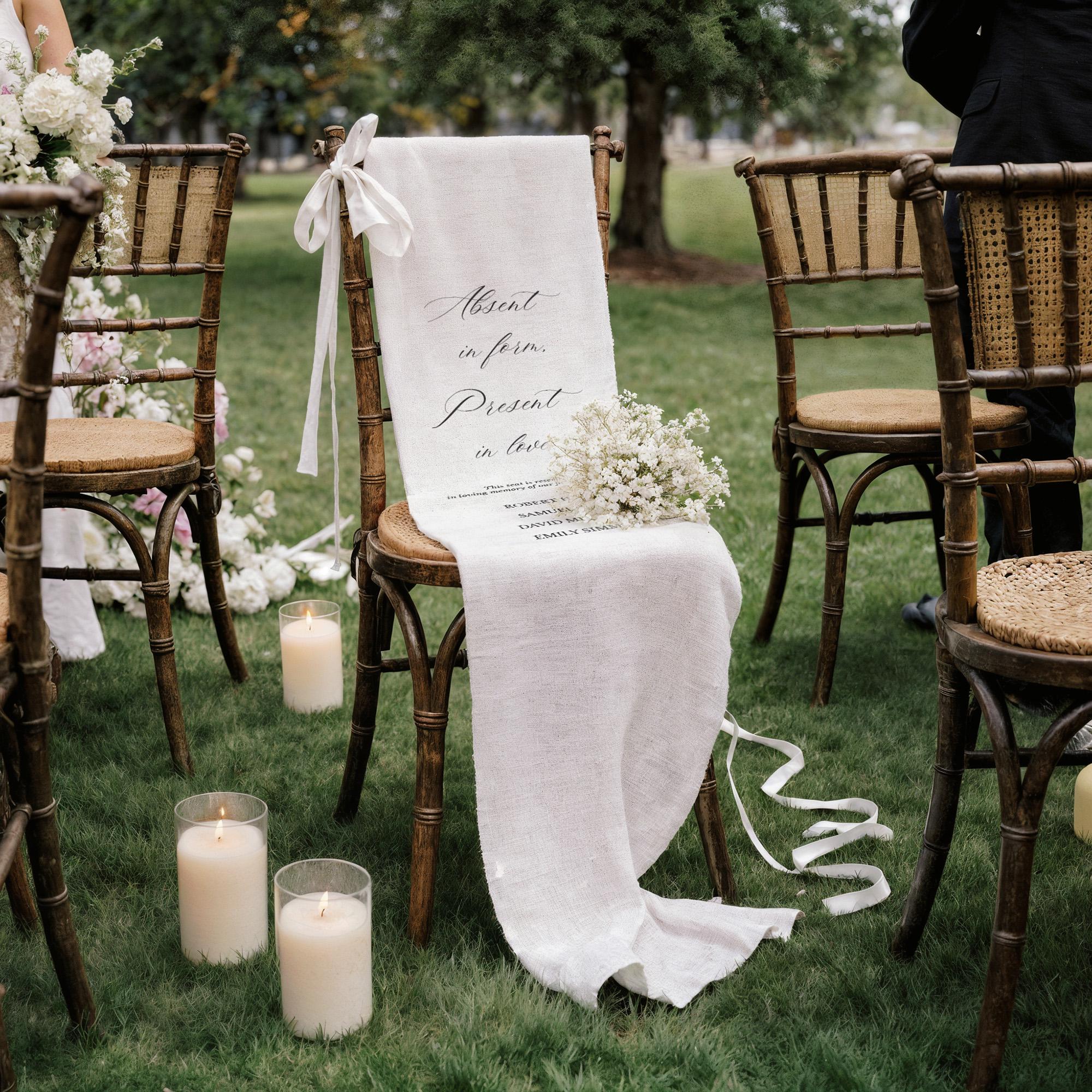 Memorial Chair Sign, Wedding Reserved Seat Banner, in Loving Memory ...