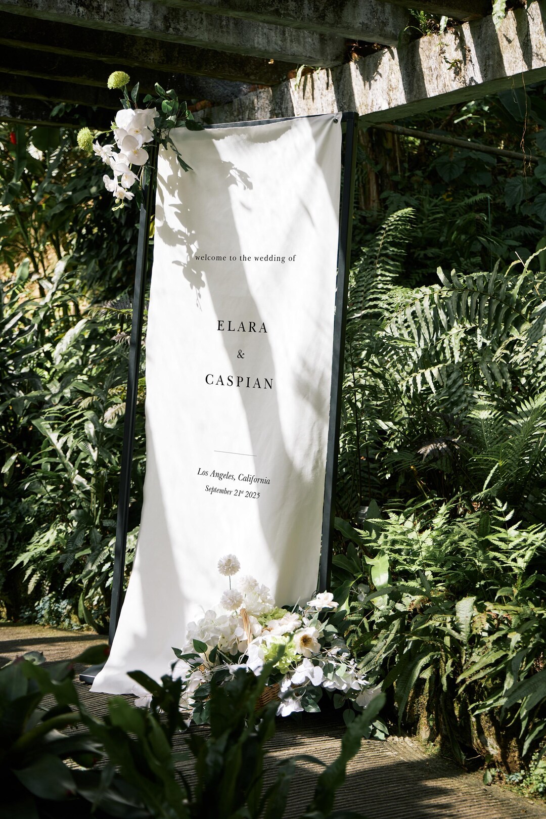 Wedding Welcome Sign, Fabric Wedding Banner, Minimalist Wedding Decor ...