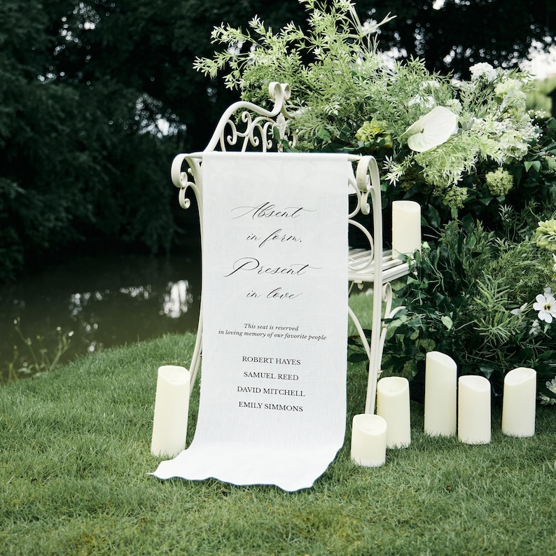 Memorial Chair Sign, Wedding Reserved Seat Banner, in Loving Memory ...