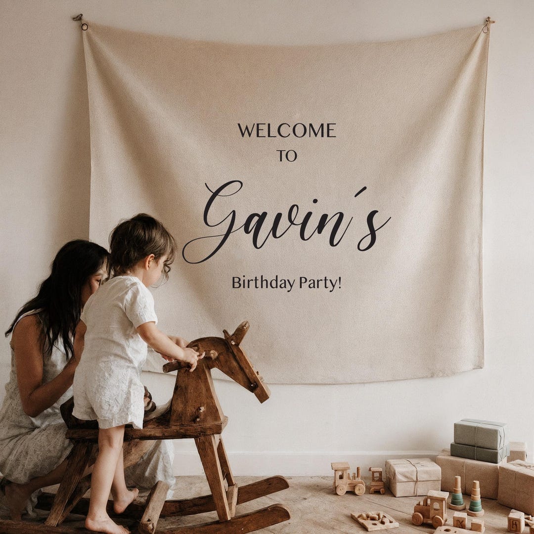 Personalized Birthday Banner, Custom Birthday Backdrop for Kids ...