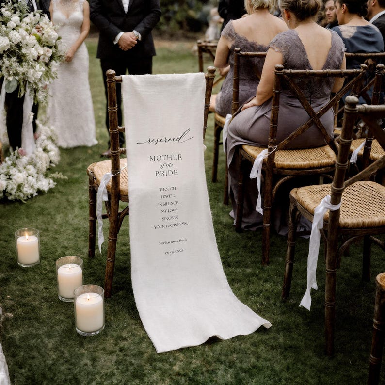 Memorial Chair Sign, Wedding Reserved Seat Banner, in Loving Memory ...