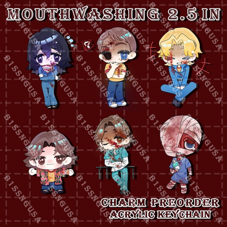 MOUTHWASHING Acrylic Keychains, Anya, Curly, Daisuke, Swansea, Jimmy ...