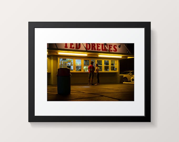 Frozen Custard Stand Photography Print: Colorful Neon Lights, Night ...